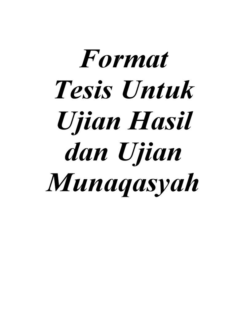 Contoh Format Tesis dan Lampiran | PDF