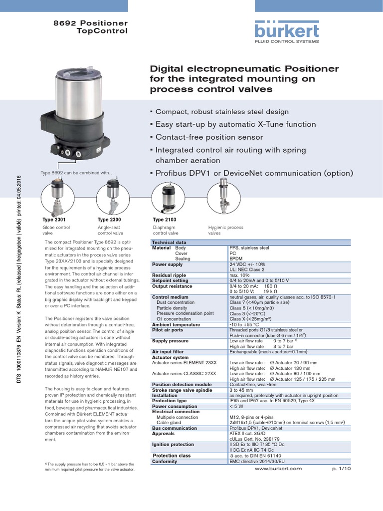 burkert-type-8692-positioner | PDF