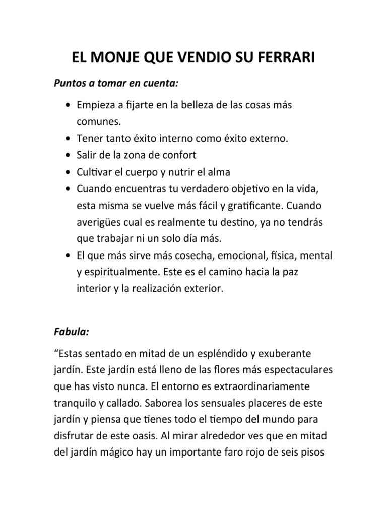 Virtudes del Monje que Vendió su Ferrari | PDF | Mente | Pensamiento