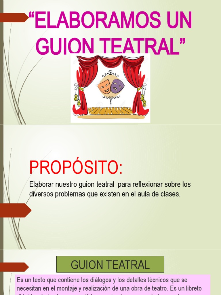 Guion Teatral: Estructura y Elementos | PDF