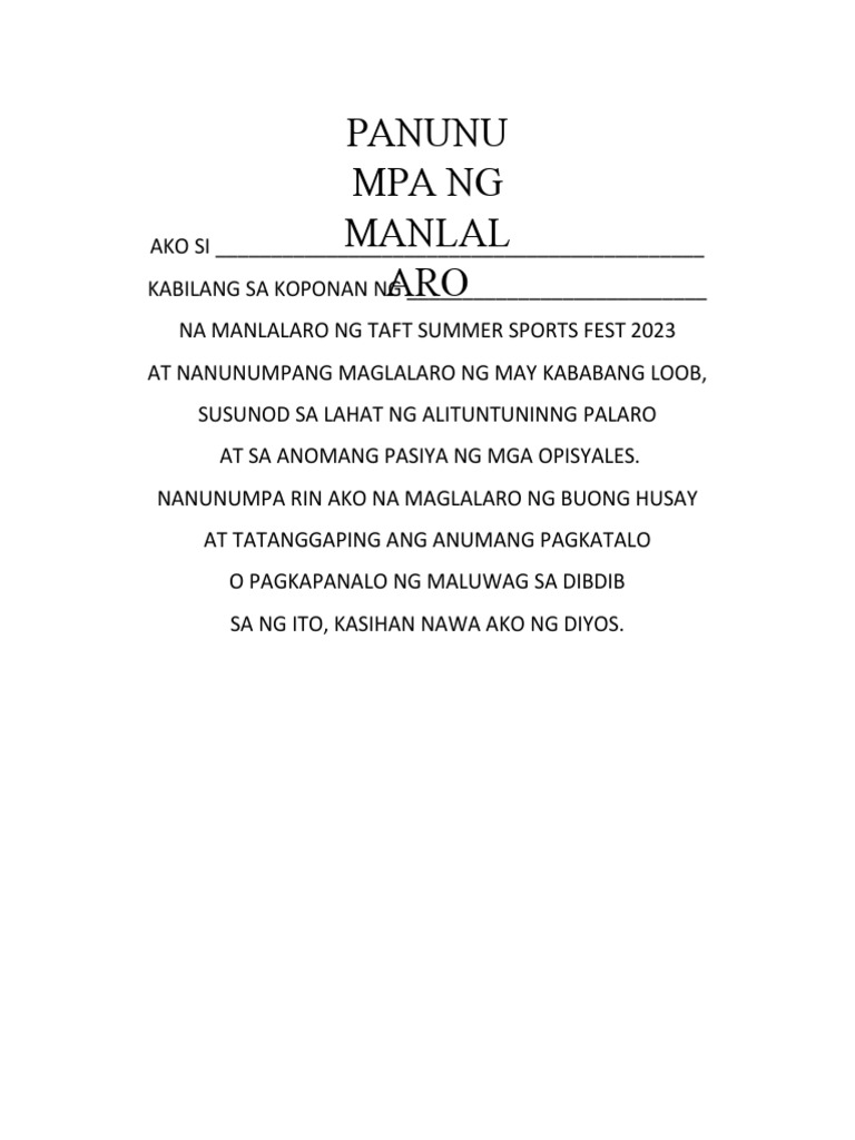 Panunumpa | PDF