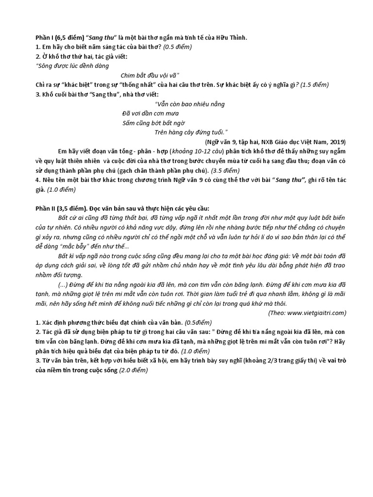 Đề thi HKII luyện đề | PDF