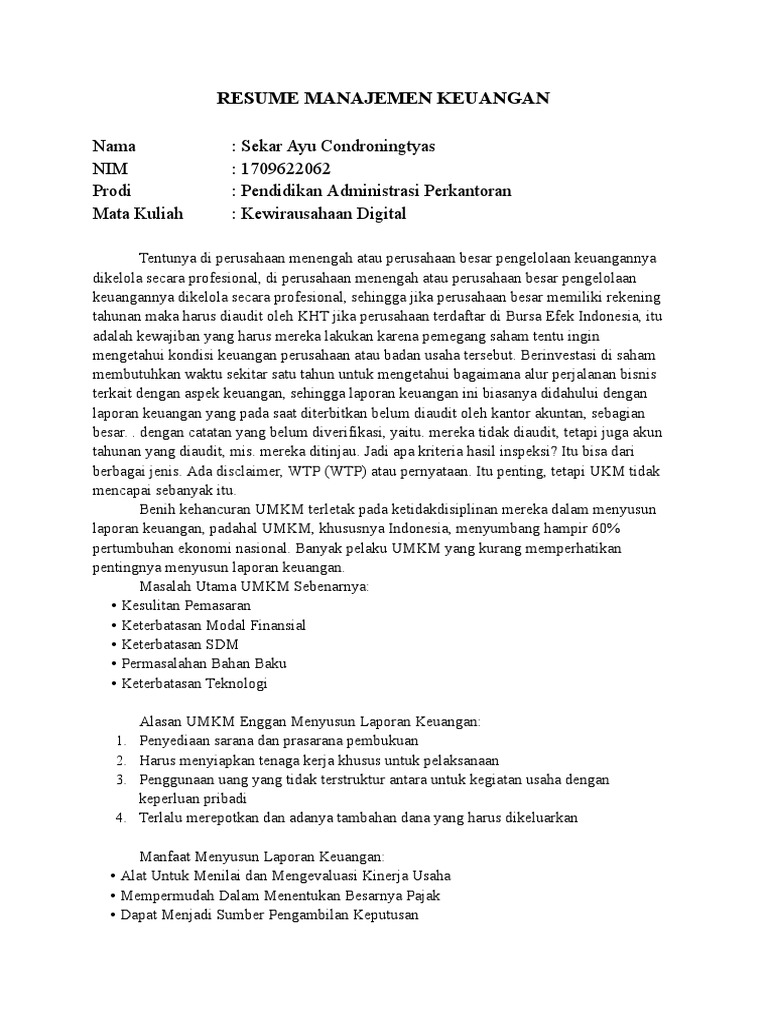 Resume Manajemen Keuangan | PDF