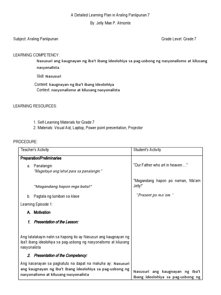 AP7 Week 4 DLP | PDF