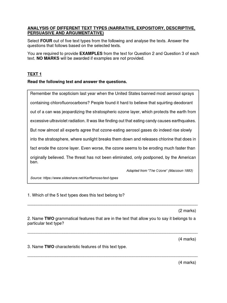 Assessment Task 1_analysis of Different Text Types | PDF | Speech ...