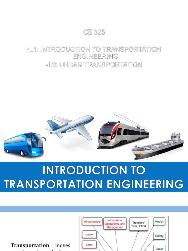 NEU L1 L2 Introduction To Transportation Engineering Urban ...