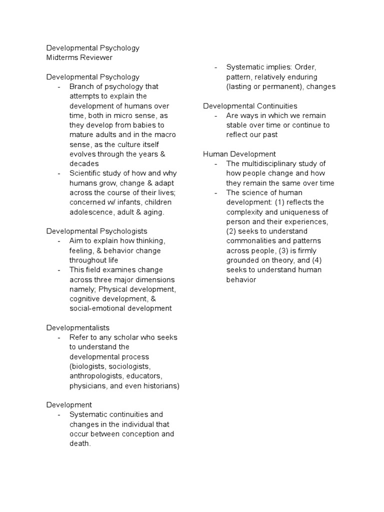 Developmental Psychology | PDF | Developmental Psychology | Cognitive Development