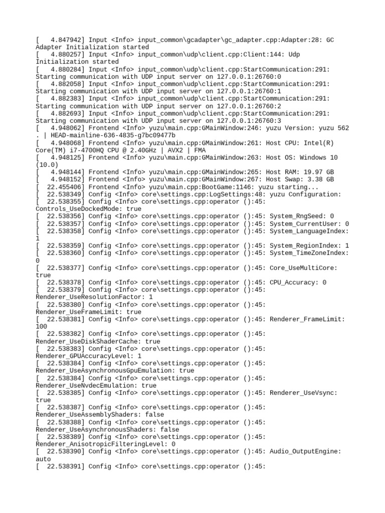 Yuzu Log - Txt.old | PDF