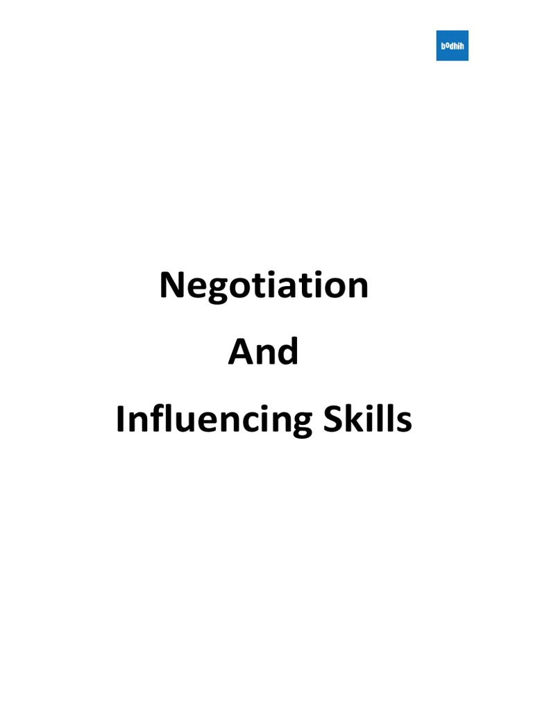 Negotiation & Influencing Skills Manual | PDF