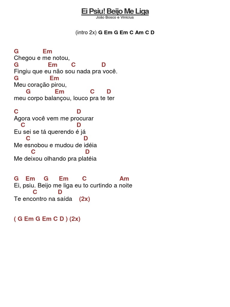 João Bosco e Vinícius - Ei Psiu | PDF