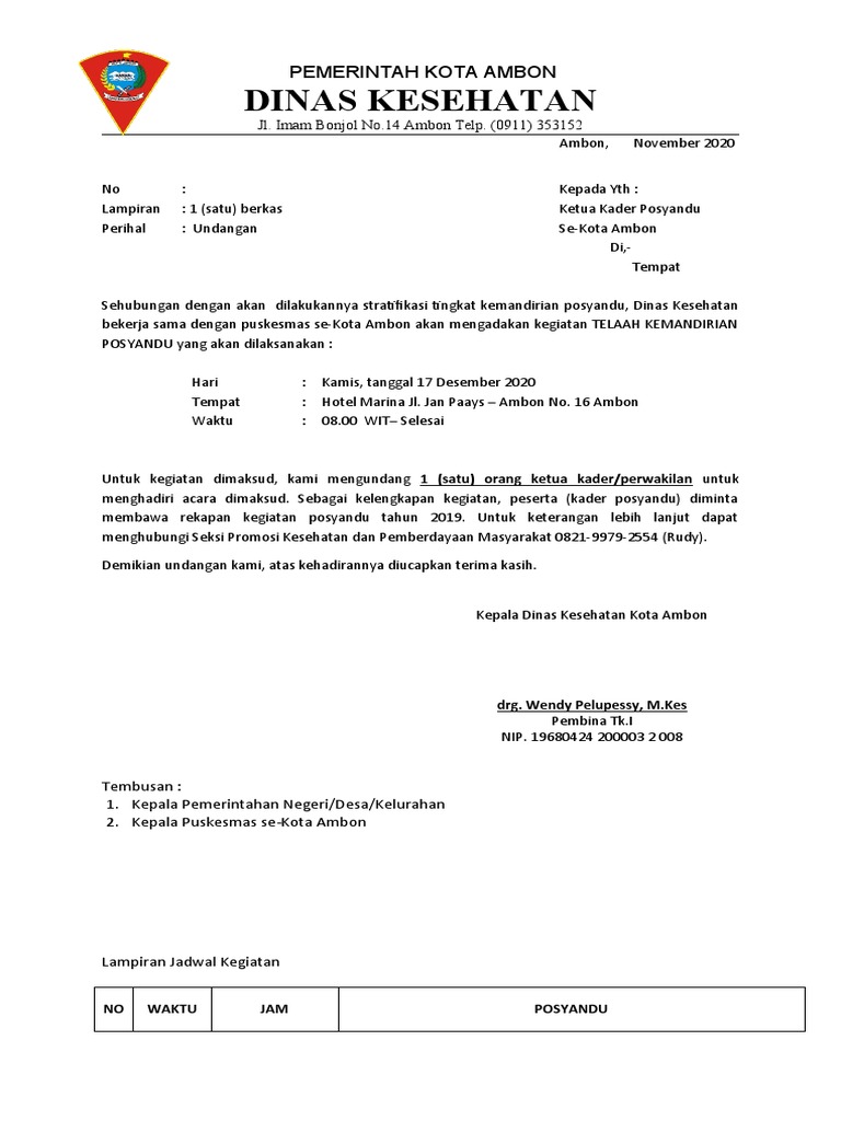 Surat Kader Posyandu | PDF