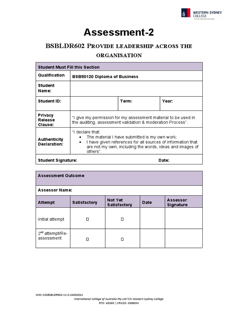 BSBLDR602 Assessment-Task-2 | PDF