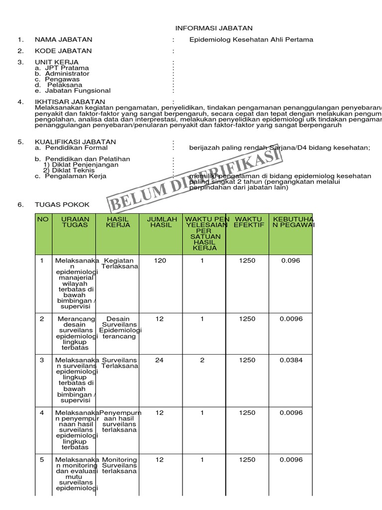 Epidemiolog Kesehatan Ahli Pertama | PDF