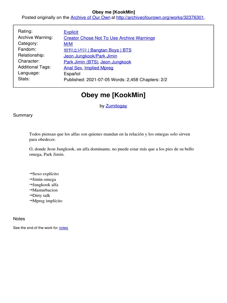 Obey Me KookMin | PDF