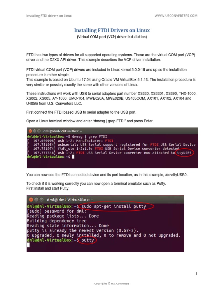 Installing FTDI VCP Drivers Linux | PDF | Device Driver | Linux
