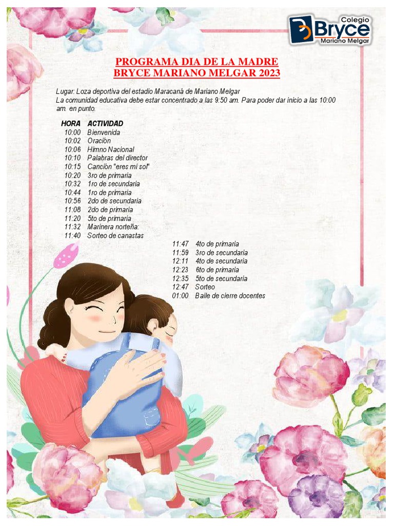 Programa Dia de La Madre | PDF
