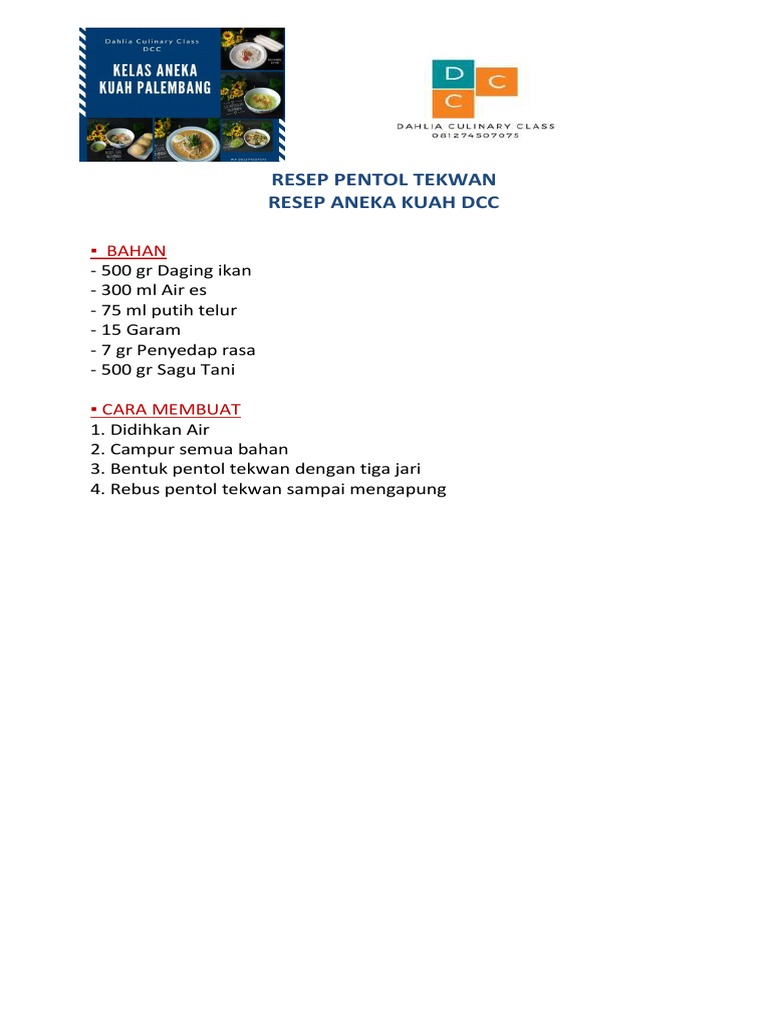 Resep Aneka Kuah DCC | PDF