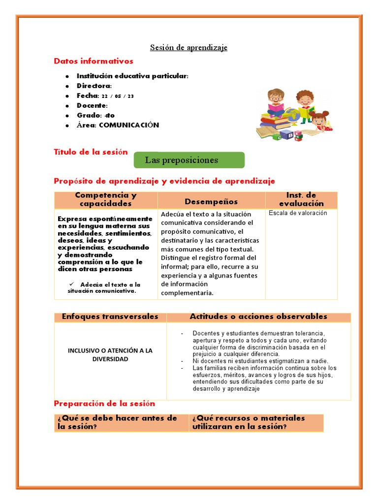 Sesión de Aprendizaje COMUNI | PDF Sesión de Aprendizaje COMUNI | PDF