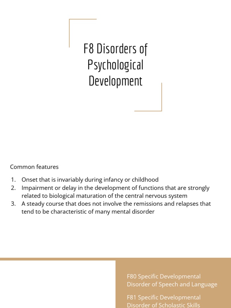 F8 Disorders of Psychological Development | PDF | Autism Spectrum ...