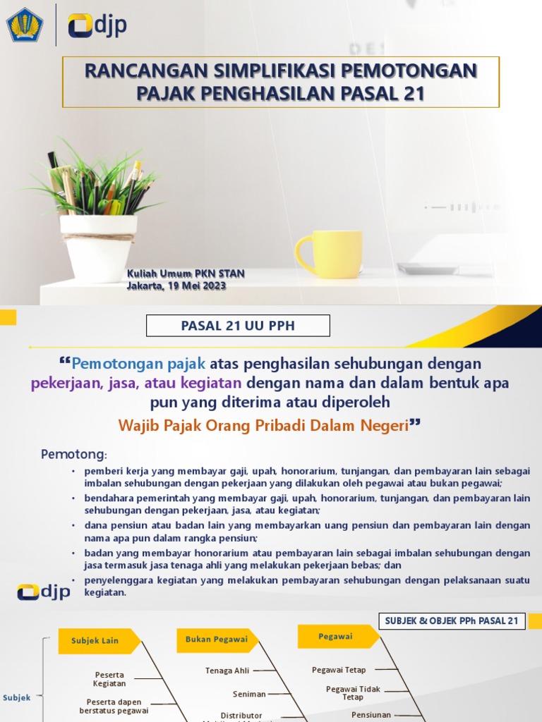 Rancangan Simplifikasi PPh 21 - DJP | PDF