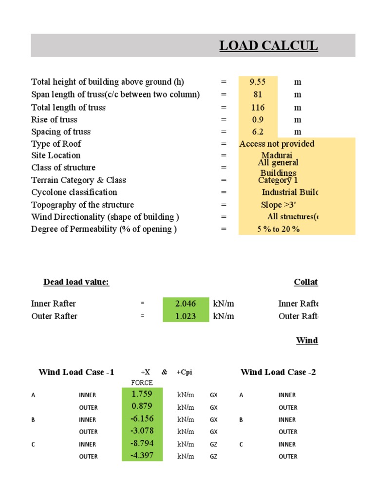 Truss Load Calculation | PDF