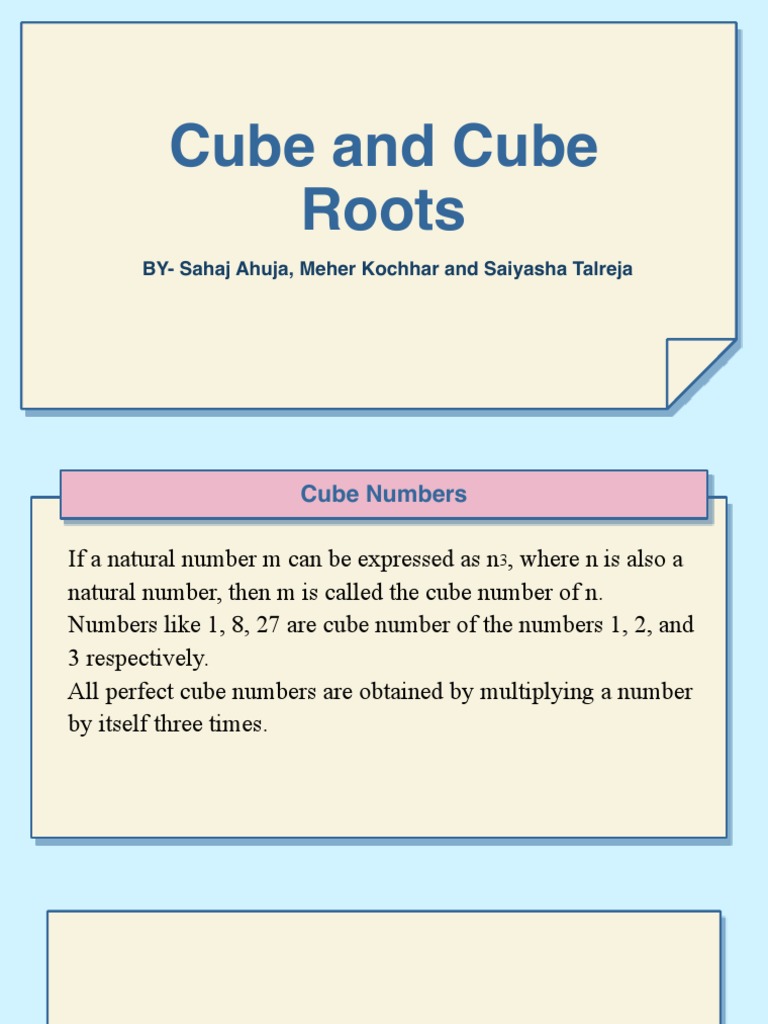 Cube and Cube roots | PDF