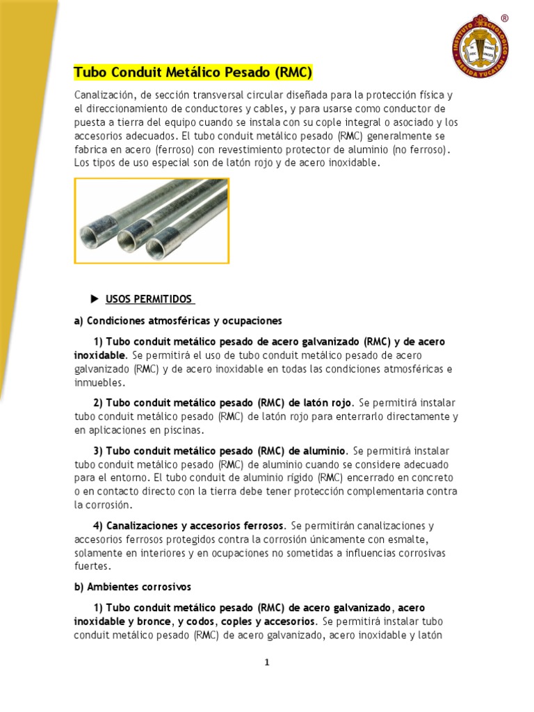 Instalación de Tubo Conduit Metálico RMC | PDF | Tecnología