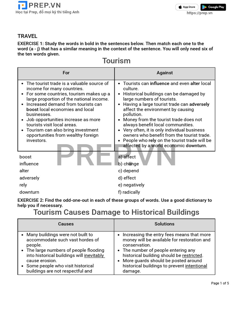 Prep - VN | PDF | Tourism