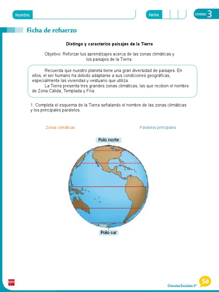 Zonas Climáticas y Paisajes de La Tierra 3° Básico | PDF
