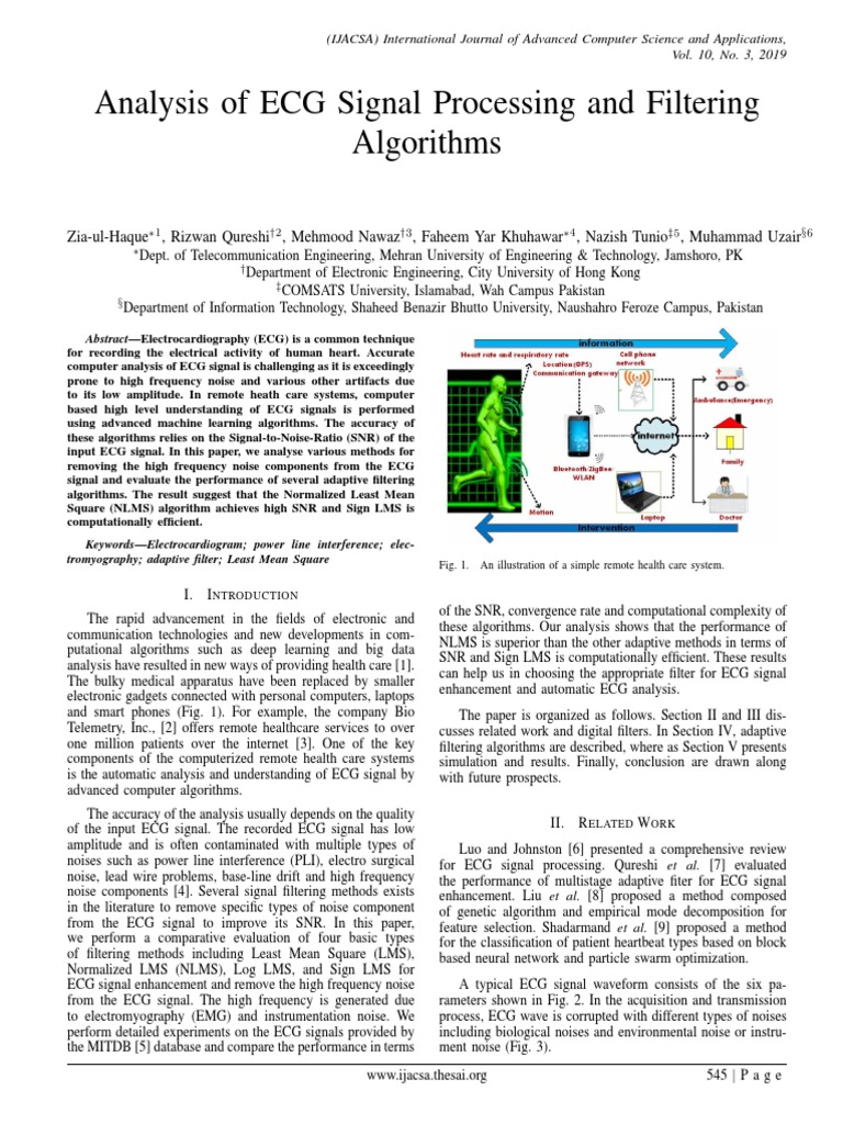 Analysis Of Ecg Signal Processing Pdf