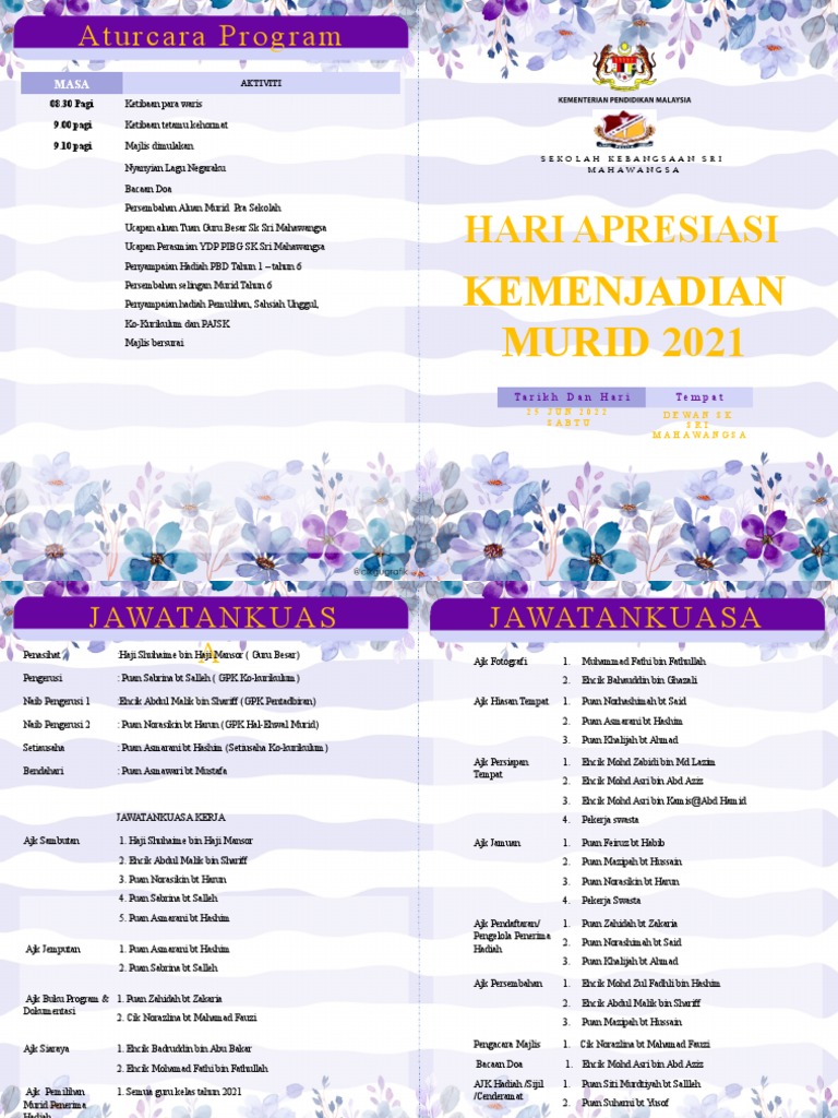 Buku Program Majlis Apresiasi 2021 | PDF