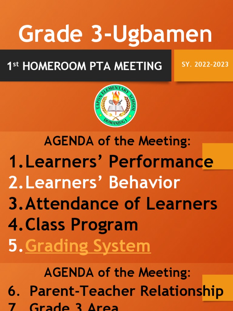 1st Homeroom Pta Meeting | PDF | Science & Mathematics