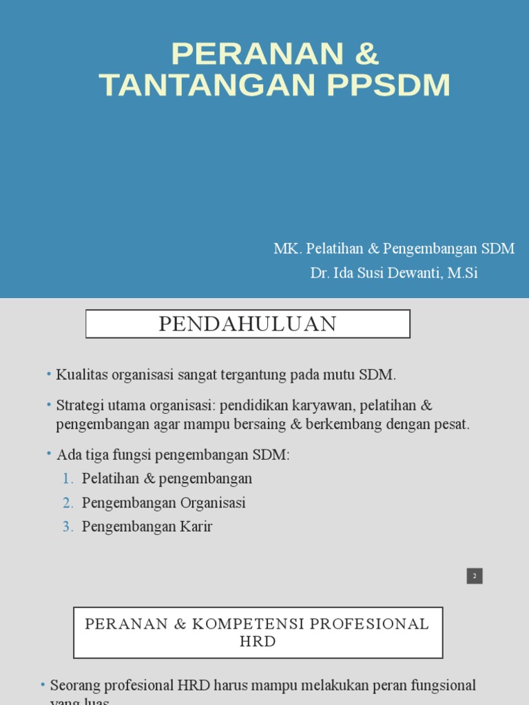 Peranan Tantangan PPSDM | PDF