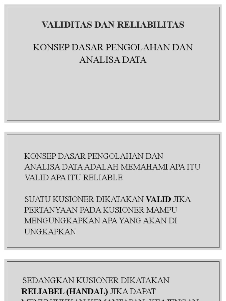 UJI VALIDITAS DAN RELIABILITAS | PDF