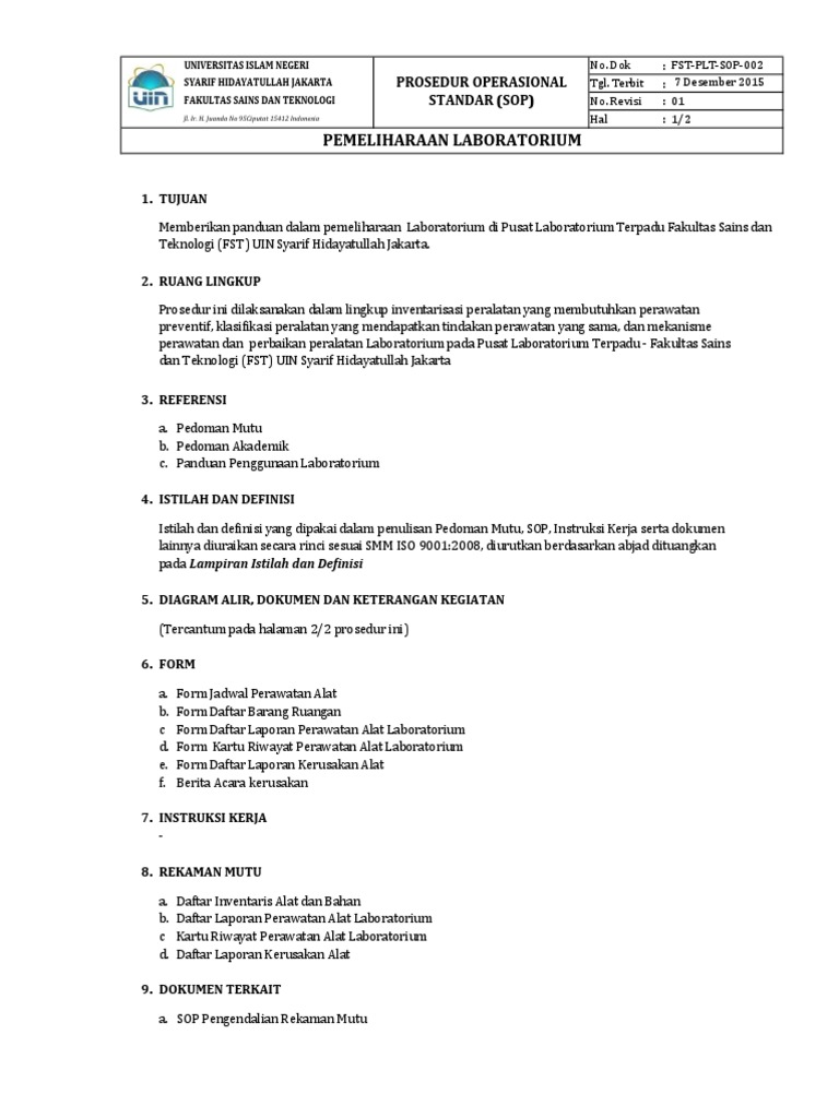 Pemeliharaan Alat Laboratorium | PDF