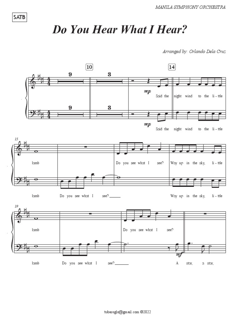 Do You Hear What I Hear MSO 2022 SATB | PDF