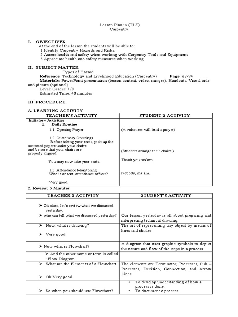 Detailed Lesson Plan | PDF | Hazards | Occupational Safety And Health
