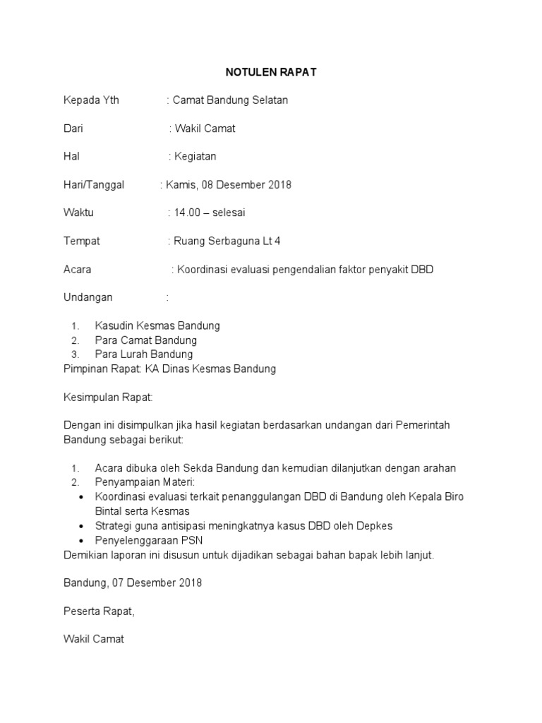 Contoh Notula | PDF
