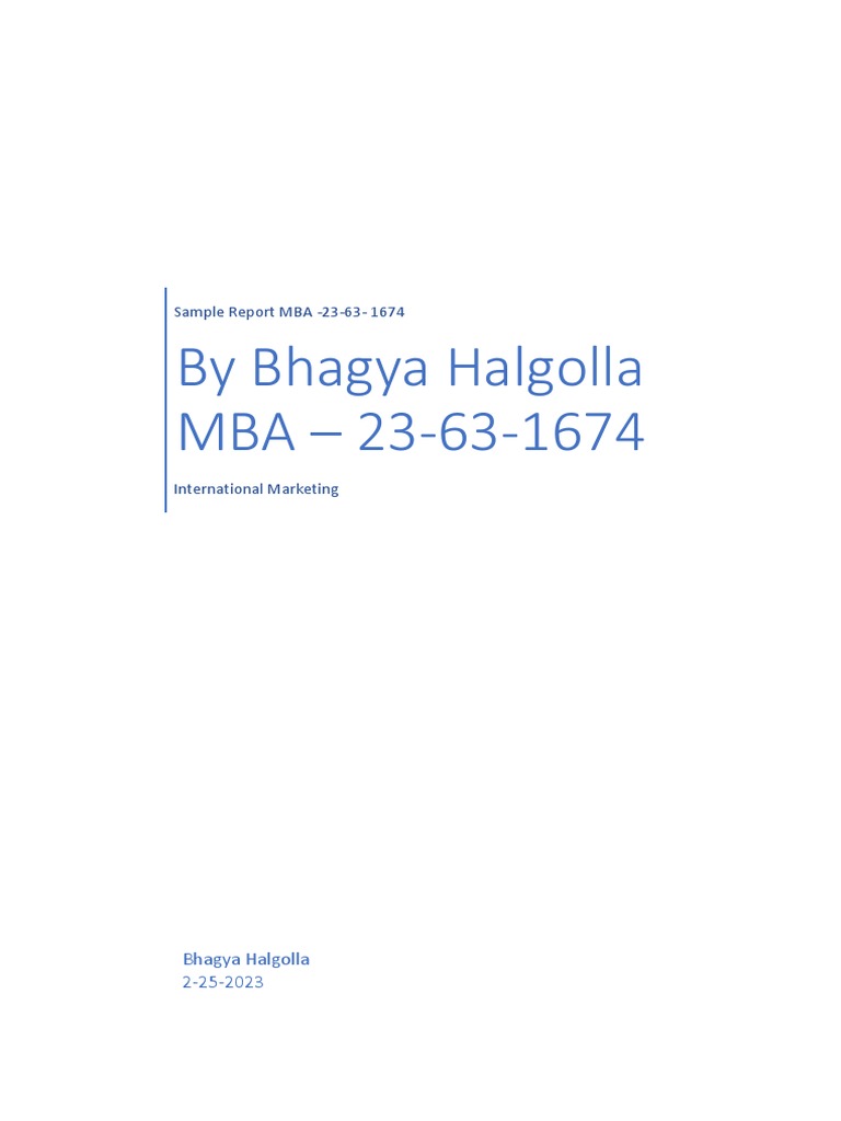 International Marketing - Assignment - Bhagya Halgolla | PDF