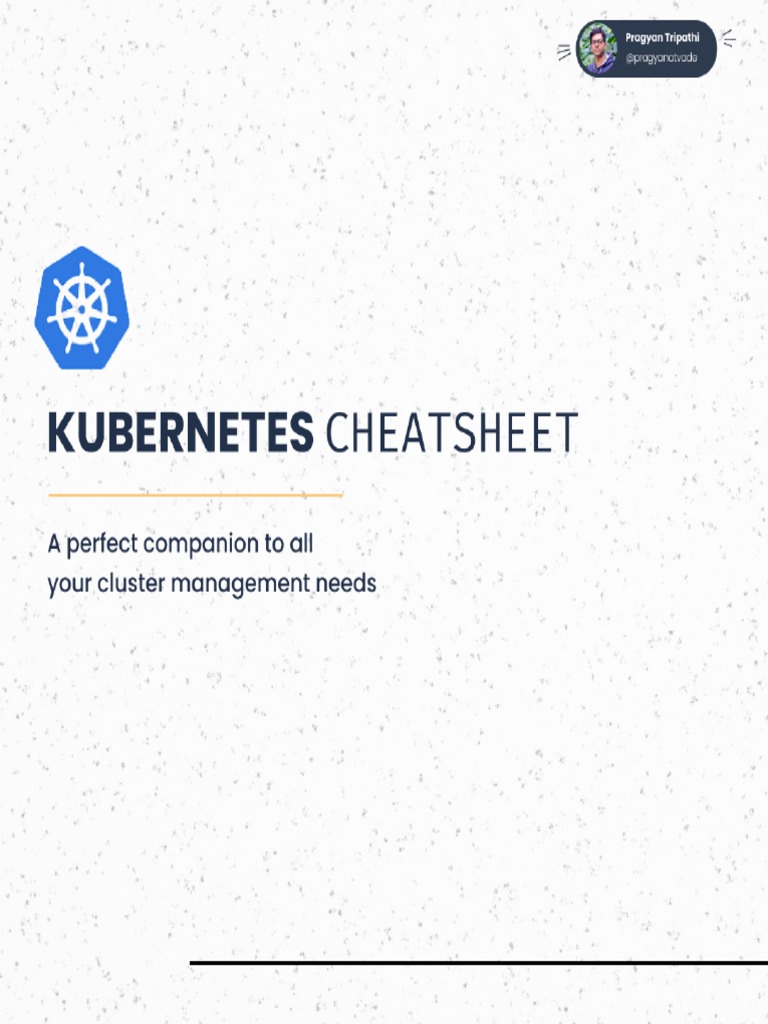 Kubernetes Cheat Sheet | PDF