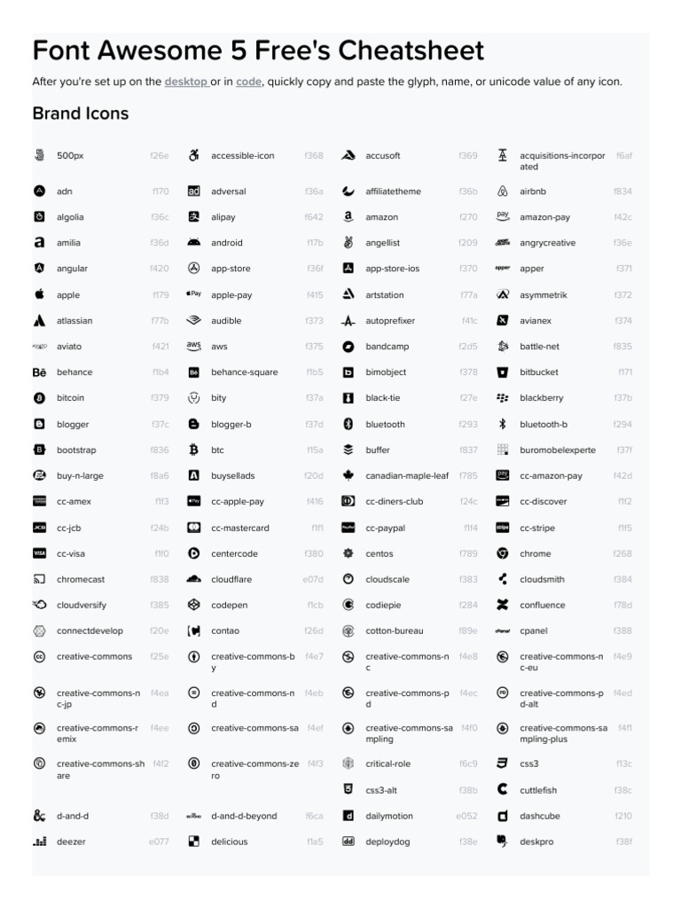 Unicode & Glyphs _ Font Awesome | PDF | Computing | Software