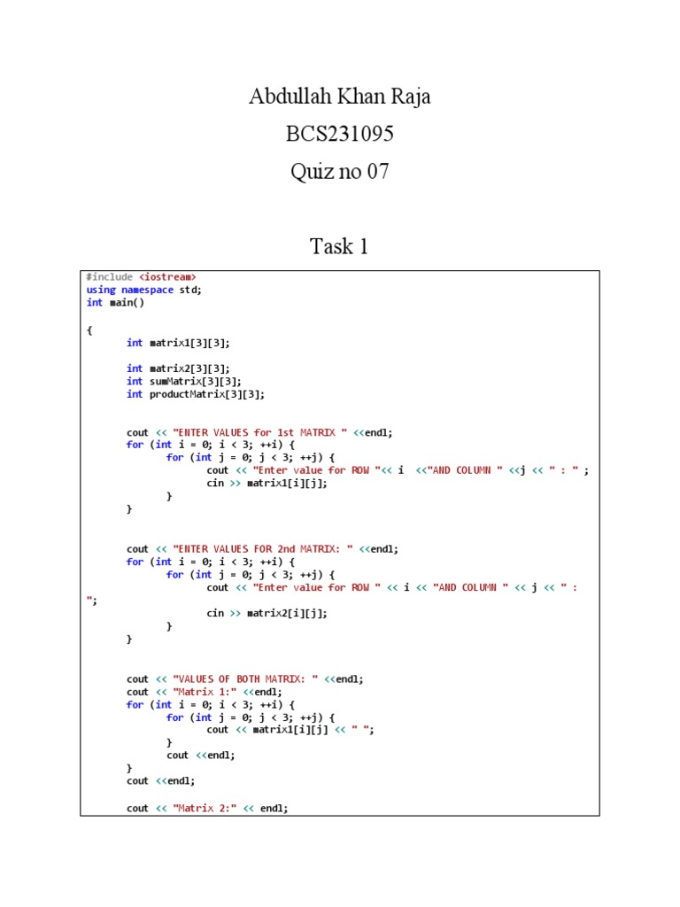 C Quiz 7 Pdf