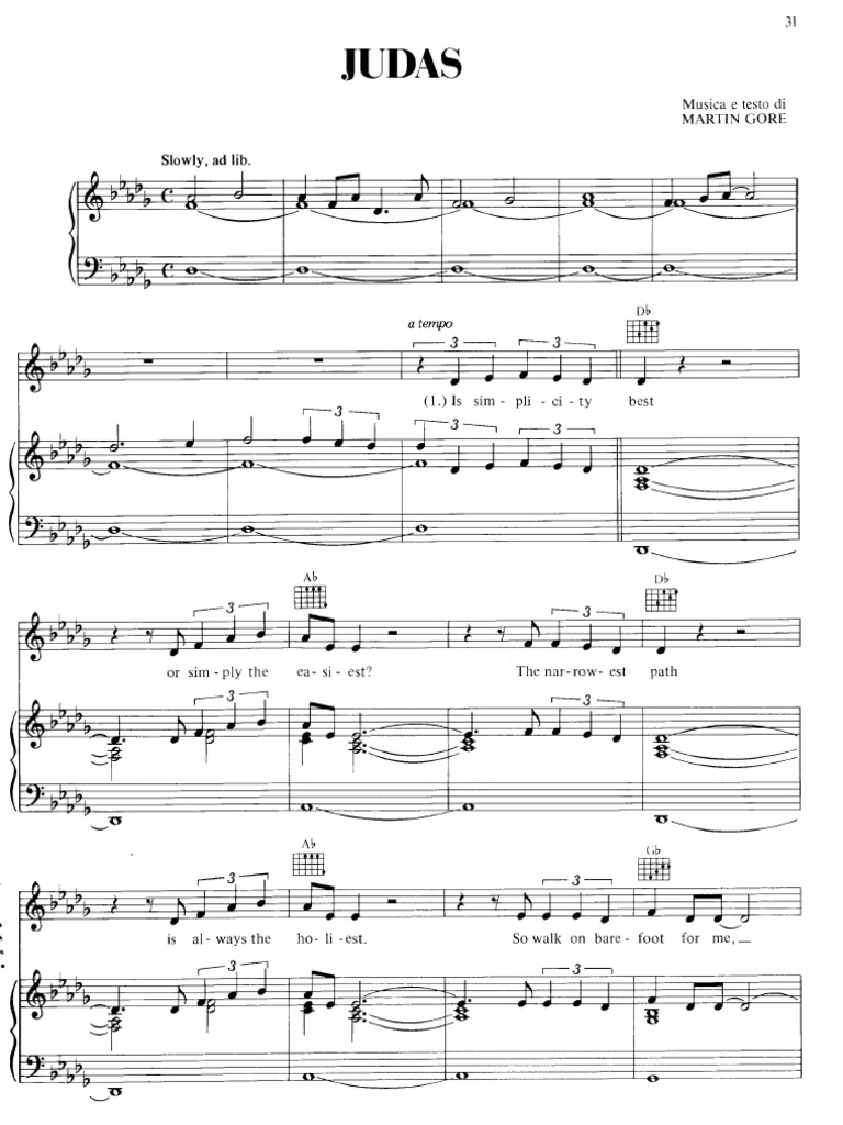 Judas Depeche Mode Piano