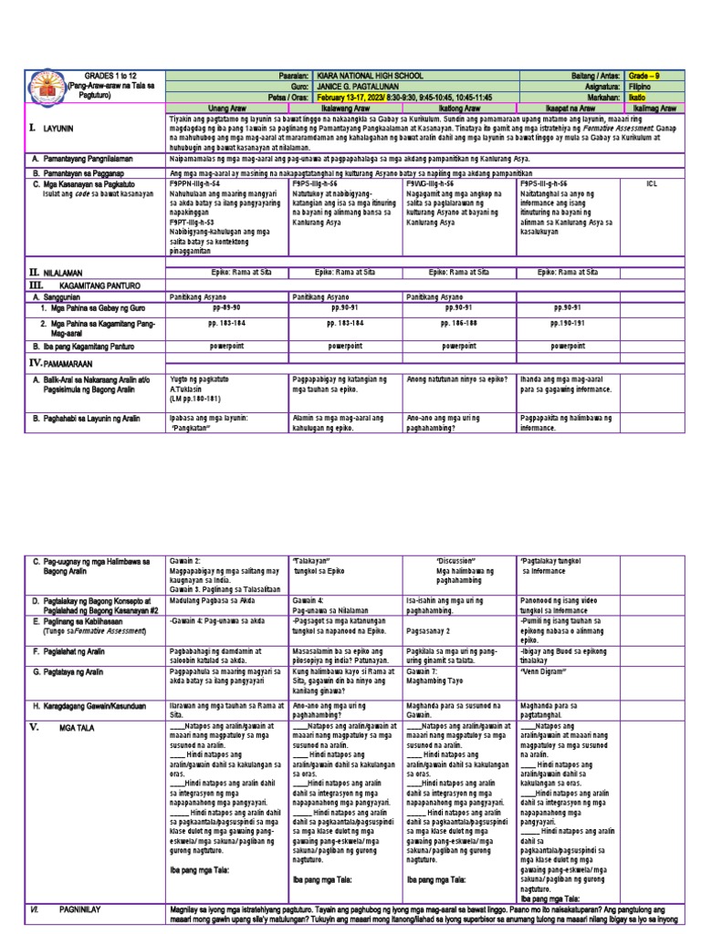 3RD Quarter 1ST Week - Fil.9 | PDF