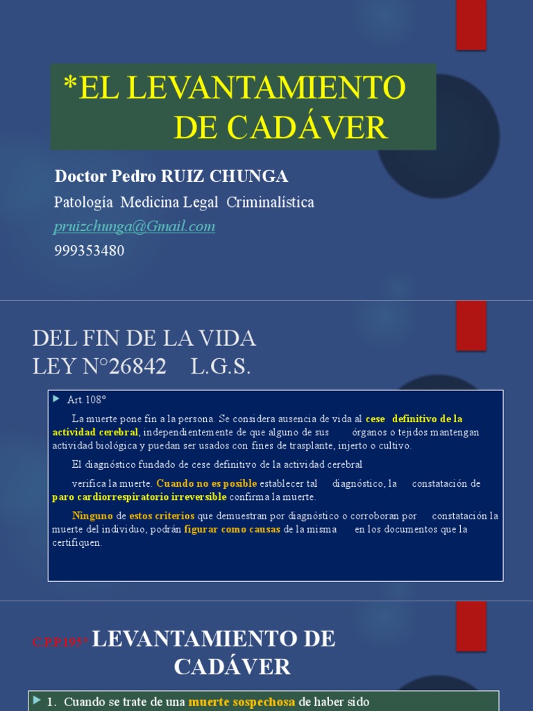 Levantamiento de Cadáver en Medicina Forense | PDF | Muerte ...