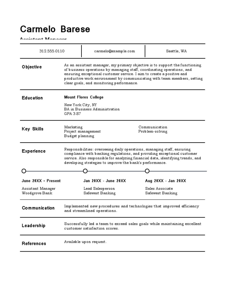 Classic Management Resume | PDF