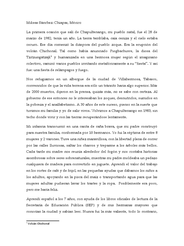 Historia de Mikeas Sánchez y su legado zoque | PDF