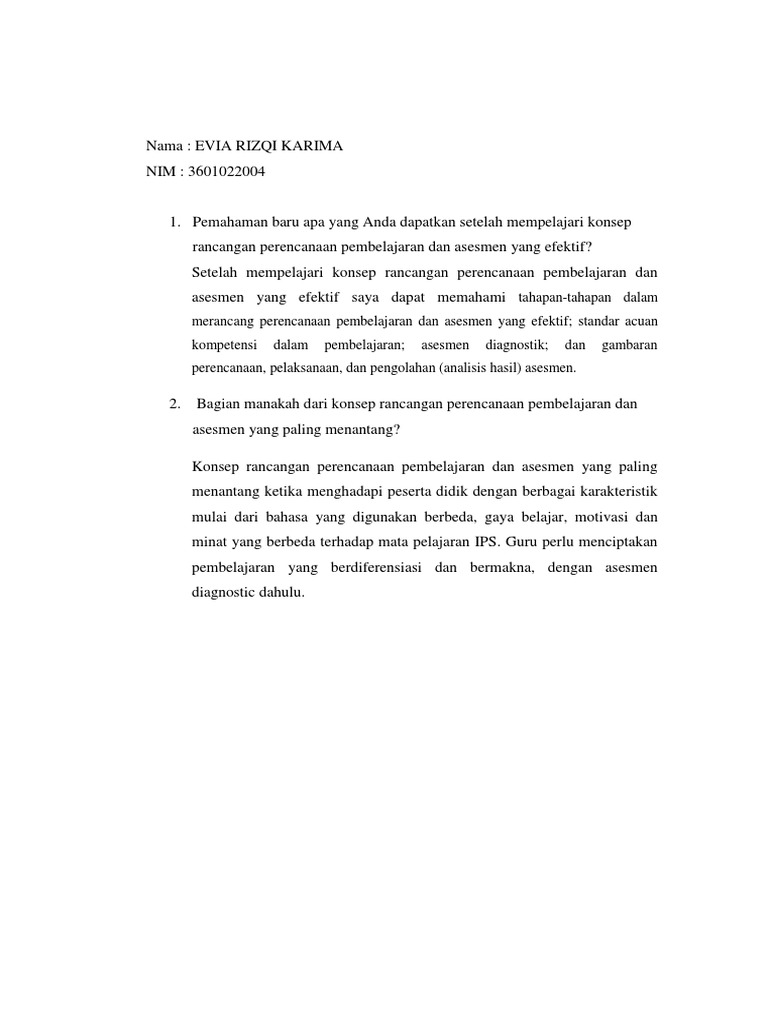 Aksi Nyata t2 - Asesmen - Evia | PDF