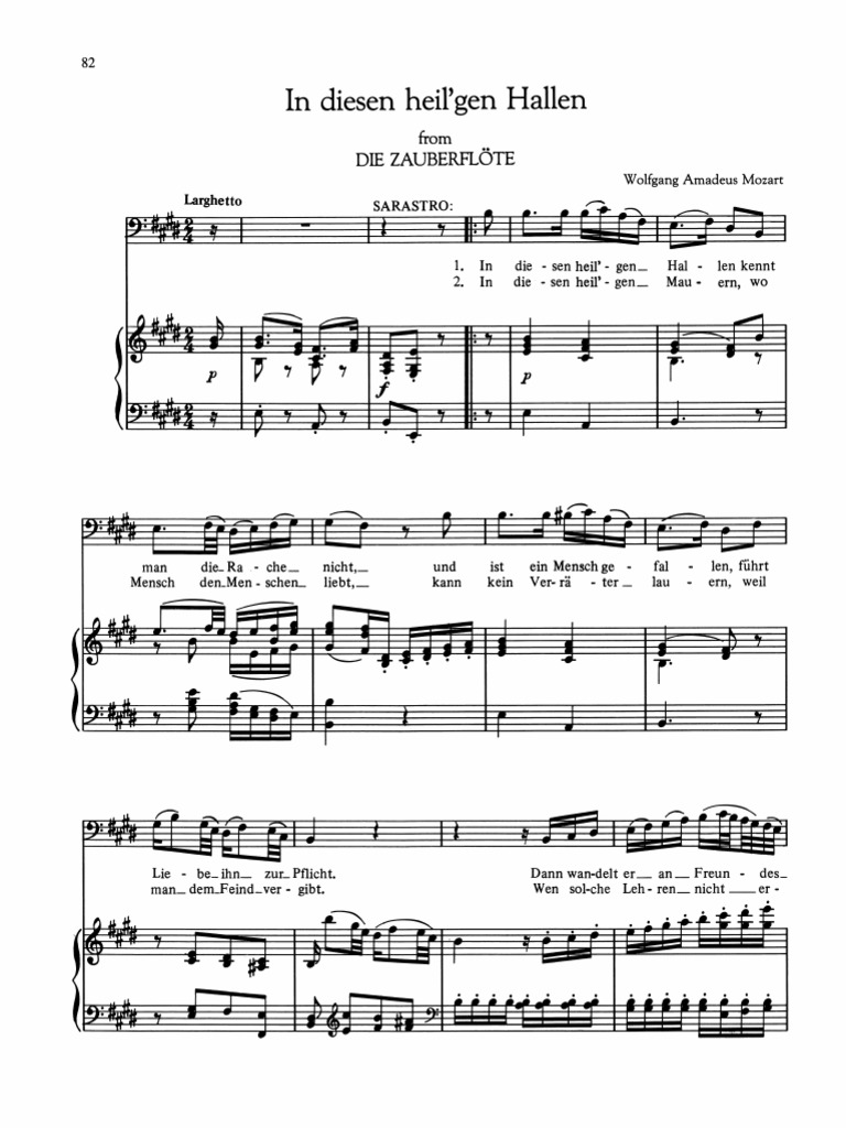 In Diesen Heil'gen Hallen (Die Zauberflöte) | PDF
