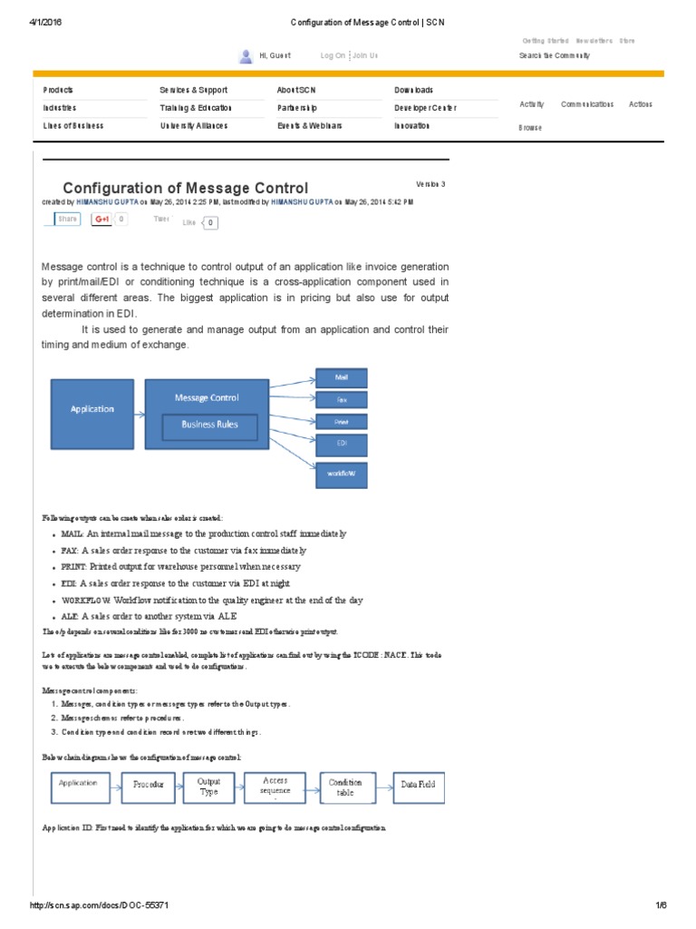 Configuration of Message Control - SCN | PDF | Electronic Data ...